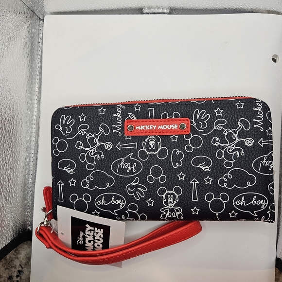 Disney | Bags | Mickey Mouse Black And Red Wallet | Poshmark